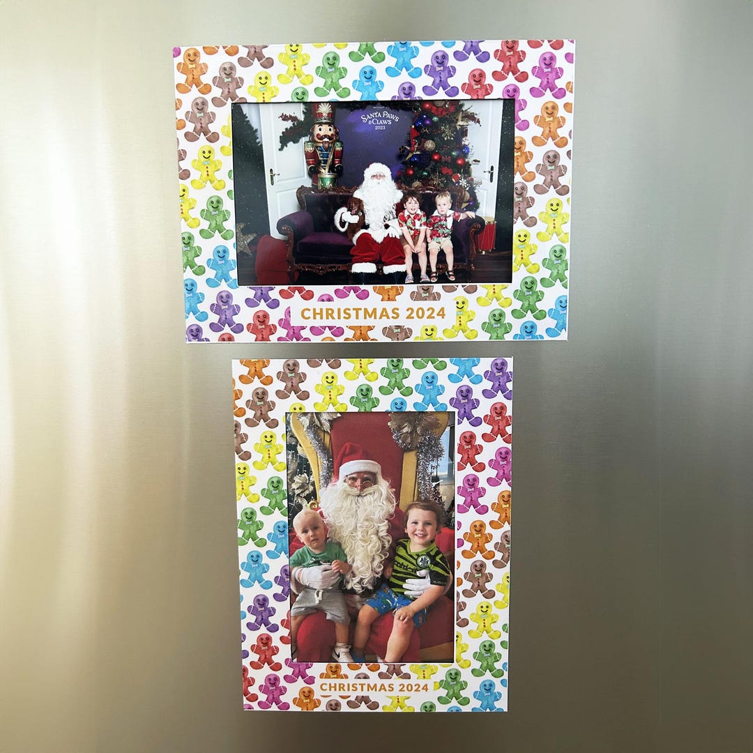 Christmas Photo Magnet Frame, Santa Photo Magnet Frame, Magnetic Frame ...