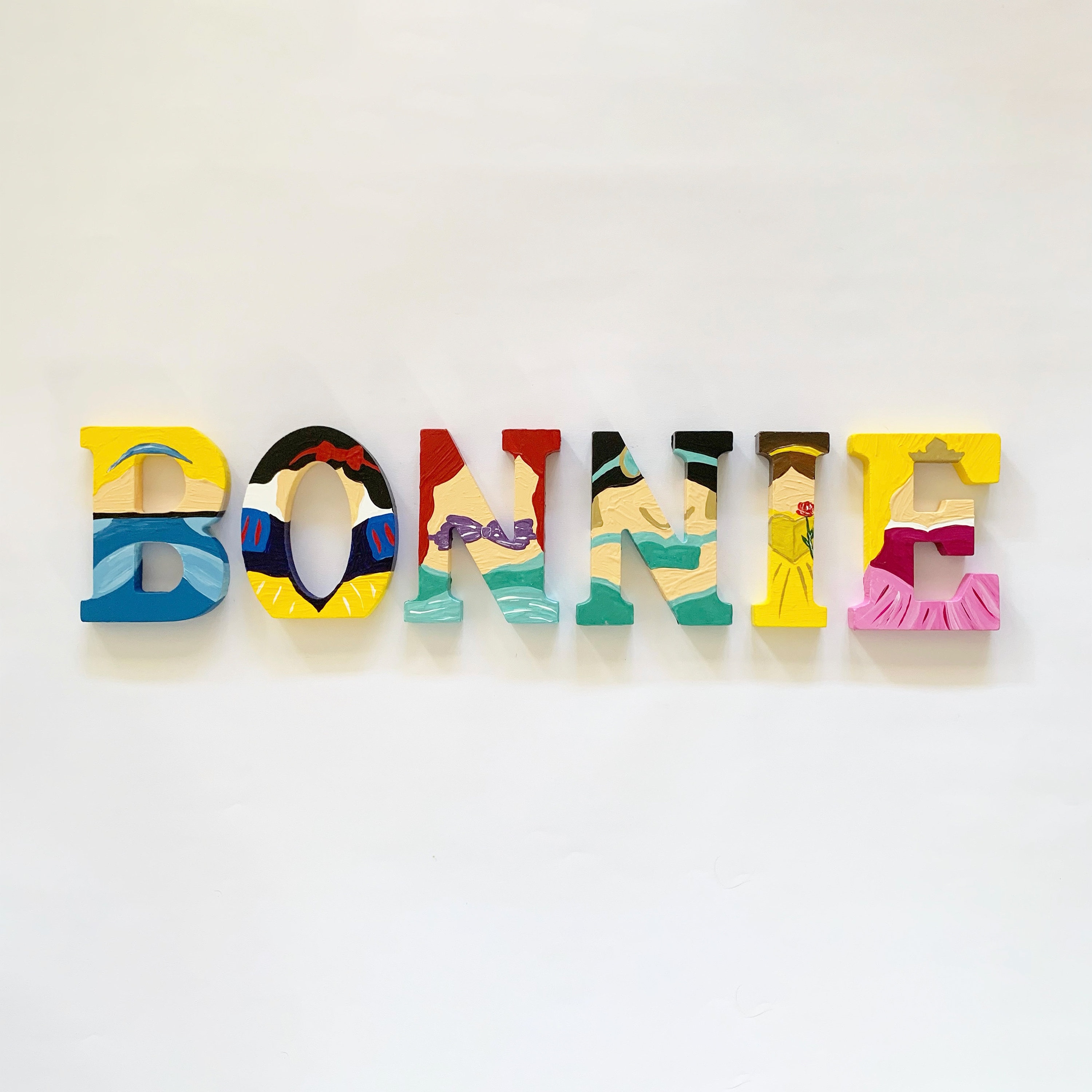Hand Painted Wooden Character Letters, Wooden Floral Letters, Wooden ...