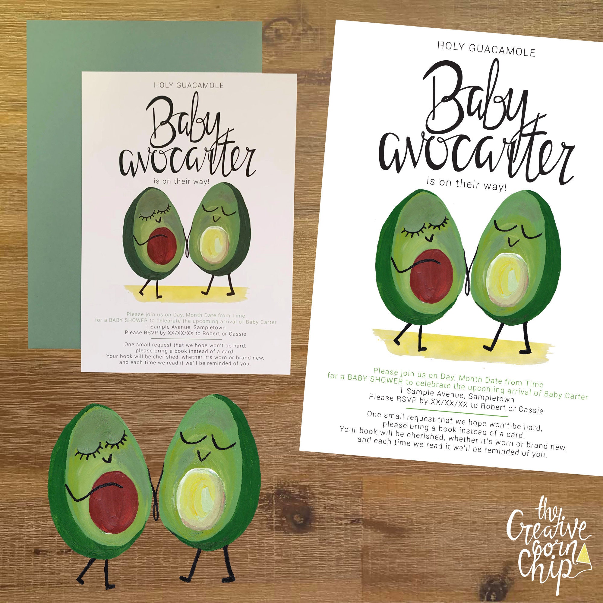 Avocado Baby Shower Invitation, Avo Baby Shower, Baby Avo, Baby Avocado ...
