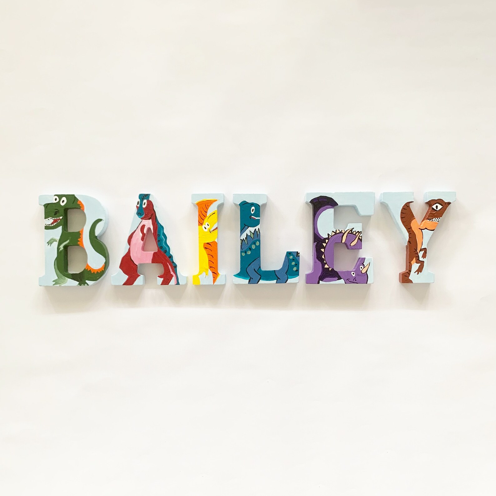 Hand Painted Wooden Character Letters, Wooden Floral Letters, Wooden ...