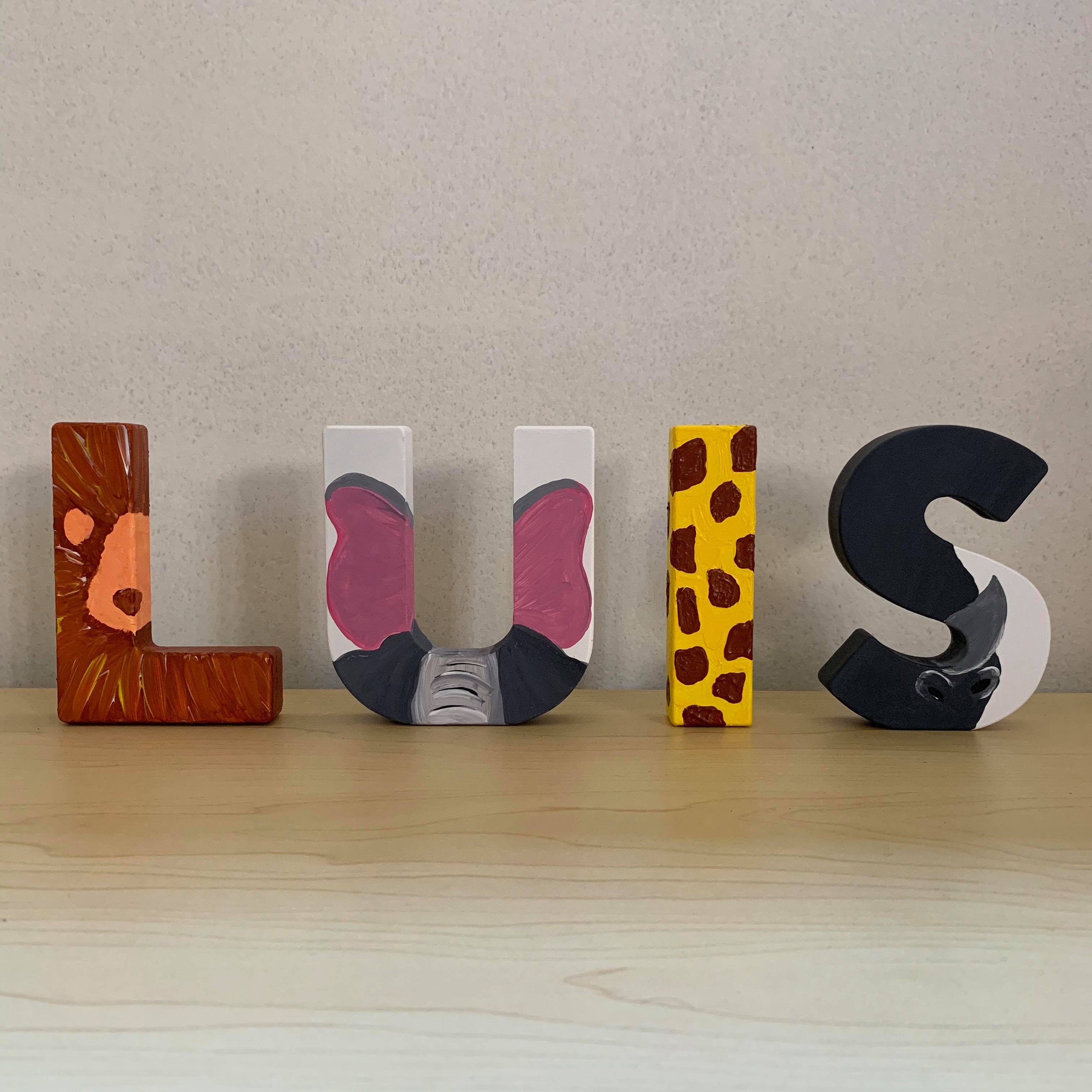 Wooden Character Letters Wooden Floral Letters Wooden Animal | Etsy