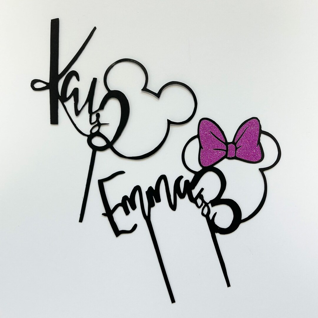 Mickey Cake Topper, Minnie Cake Topper, Mickey Minnie Mouse Cake Topper ...