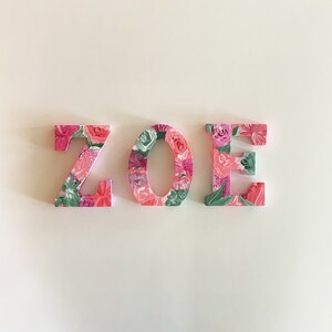 Hand Painted Wooden Character Letters, Wooden Floral Letters, Wooden ...