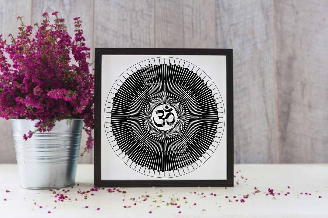 Aum Art, Aum Tekening poster, Aum Mandala, Om kunst, Kunst aan de muur ...