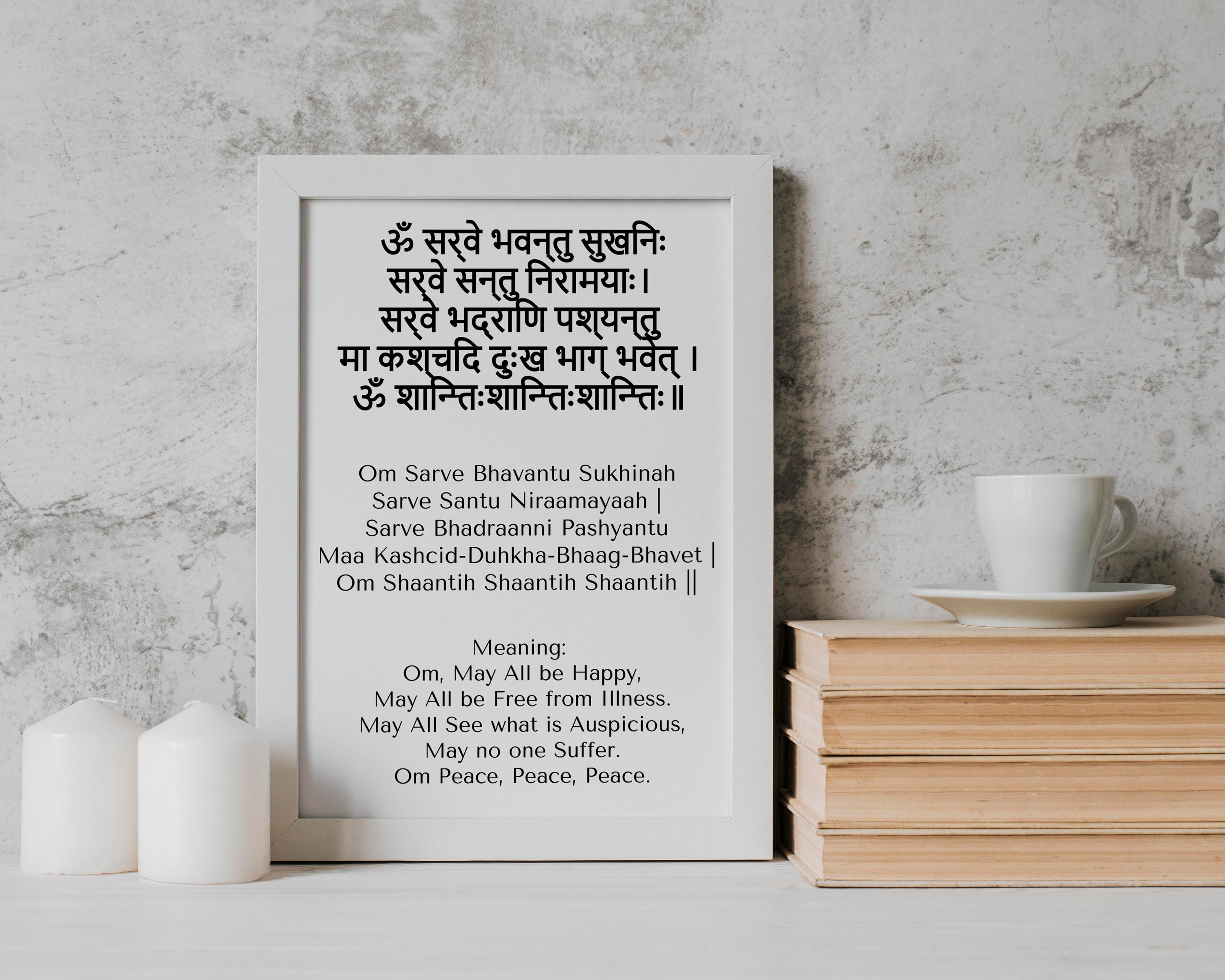 3x Morning Mantra Shloka Wall Print, Hindu Prayers, Shloka Wall Print ...