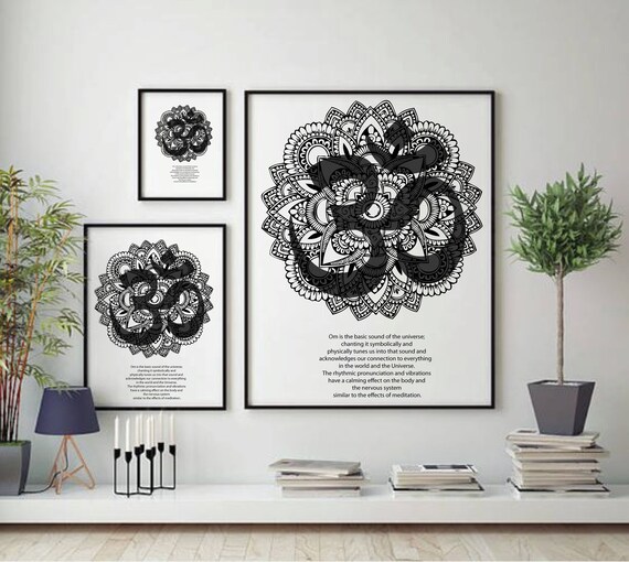 Aum Art Aum Drawing Poster Om Art Wall Art Picture Home | Etsy
