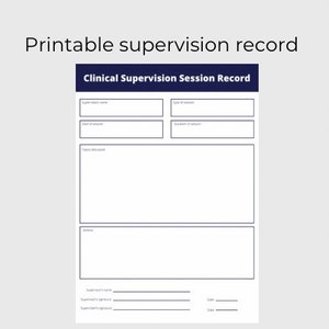 Clinical supervision record template printable form social | Etsy