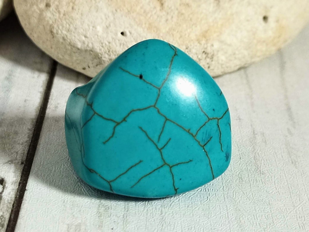 Large Oversized Chunky Stone Ring, Large Turquoise Ring, Modern ...