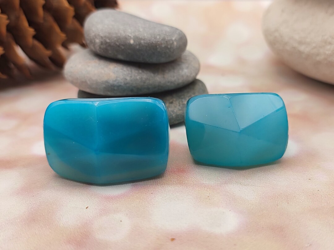 Extra Large Blue Stone Ring, Carved Agate Ring, Oversized Women's Ring ...