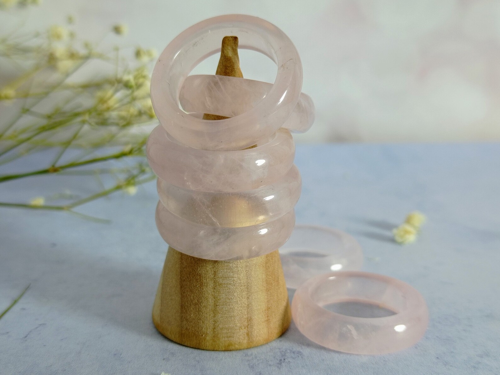 Rose Quartz Ring Rose Quartz Band Rose Quartz Jewellery for - Etsy UK