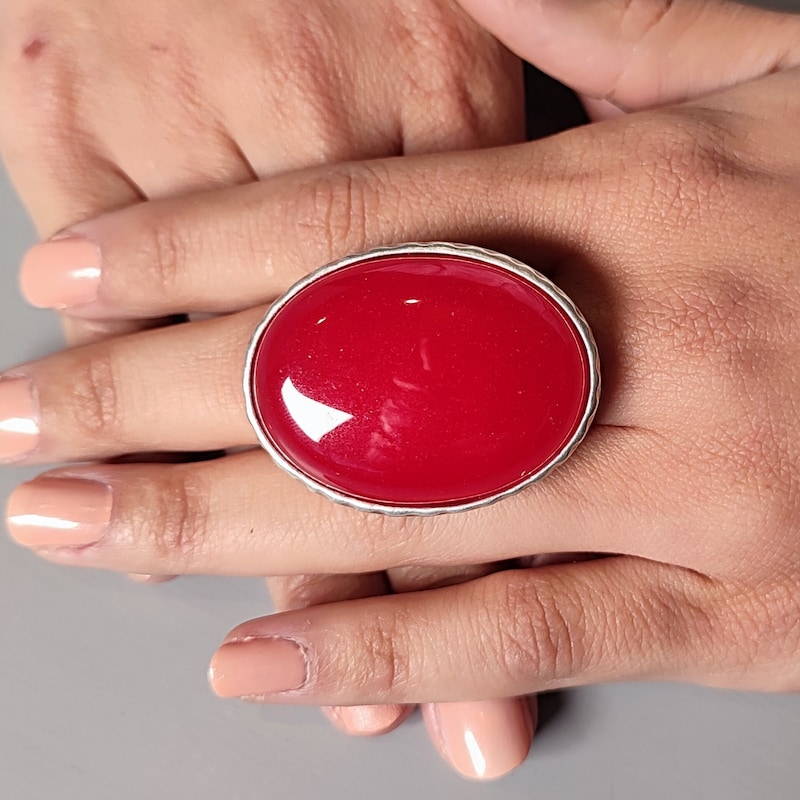 Red Jade Ring - Etsy