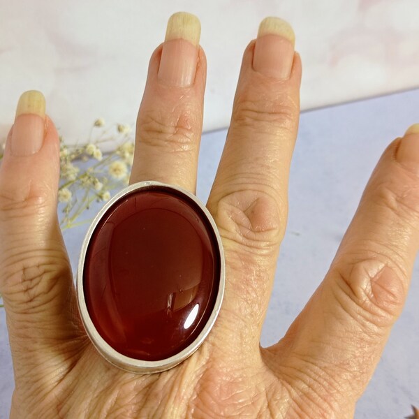 Red Stone Ring - Etsy