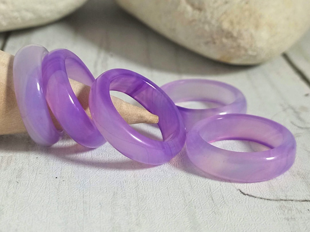 Purple Quartz Ring, Gemstone Band Ring, Purple Ring, Purple Crystal ...