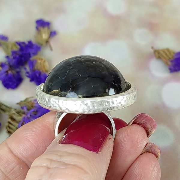 Antique Obsidian Ring - Etsy