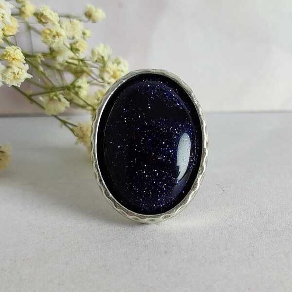 Goldstone Ring - Etsy