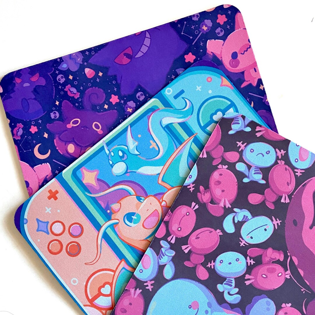 Pokemon Mousepad Gengar Dragonite Wooper - Etsy