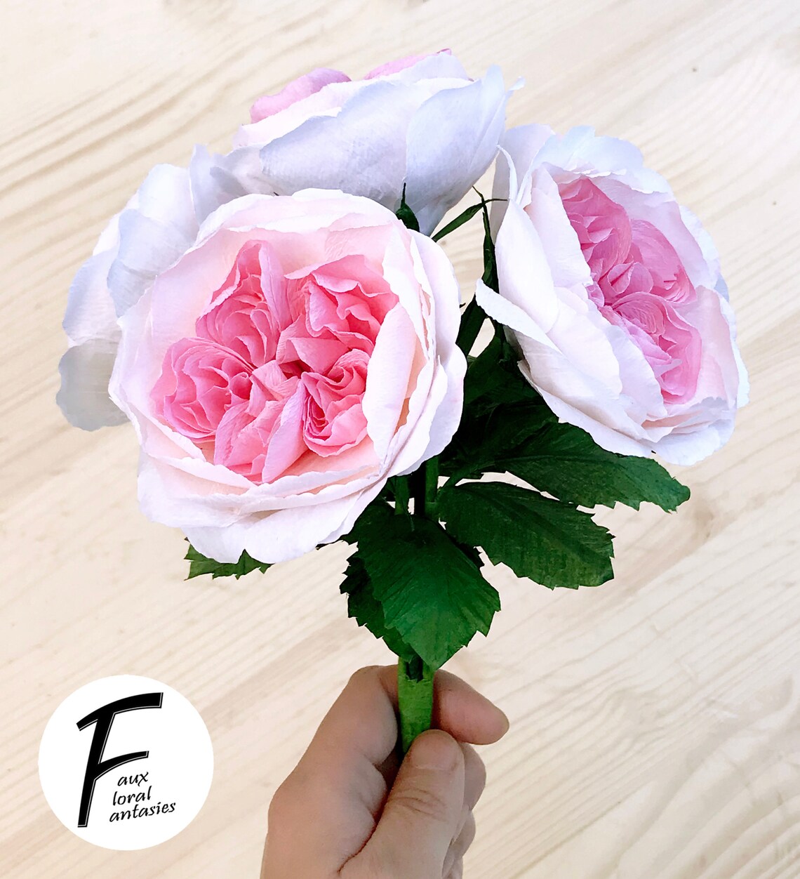 DIY Paper Flower Kit: Juliet Rose Bouquet | Set of 5 Flowers | Gift for ...