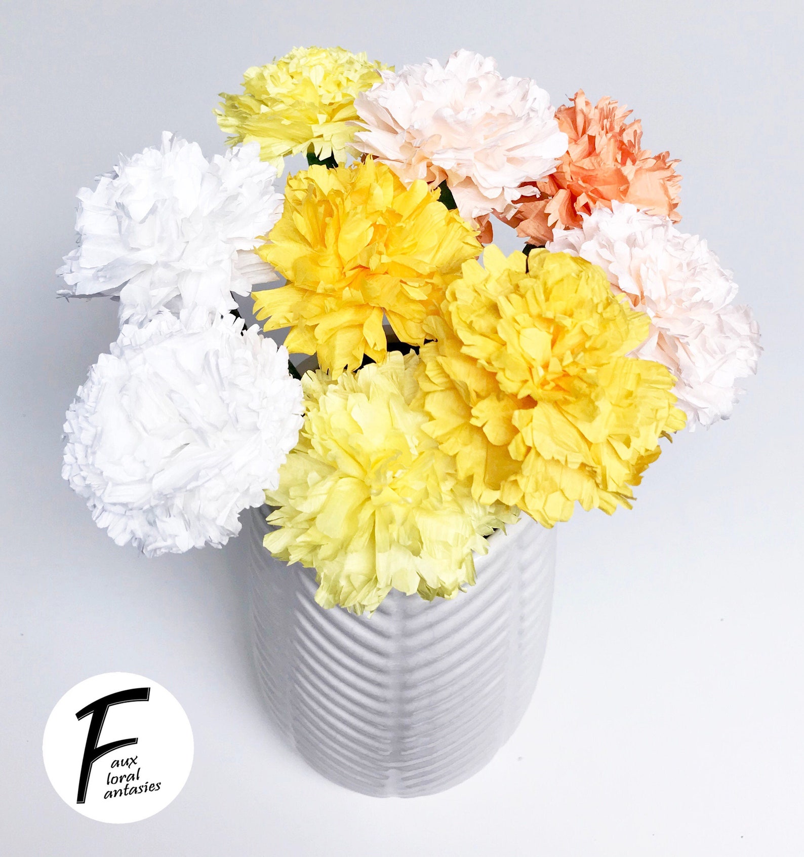 DIY Paper Flower Kit: Carnation Bouquet（5 Colors）| Set of 10 Flowers ...