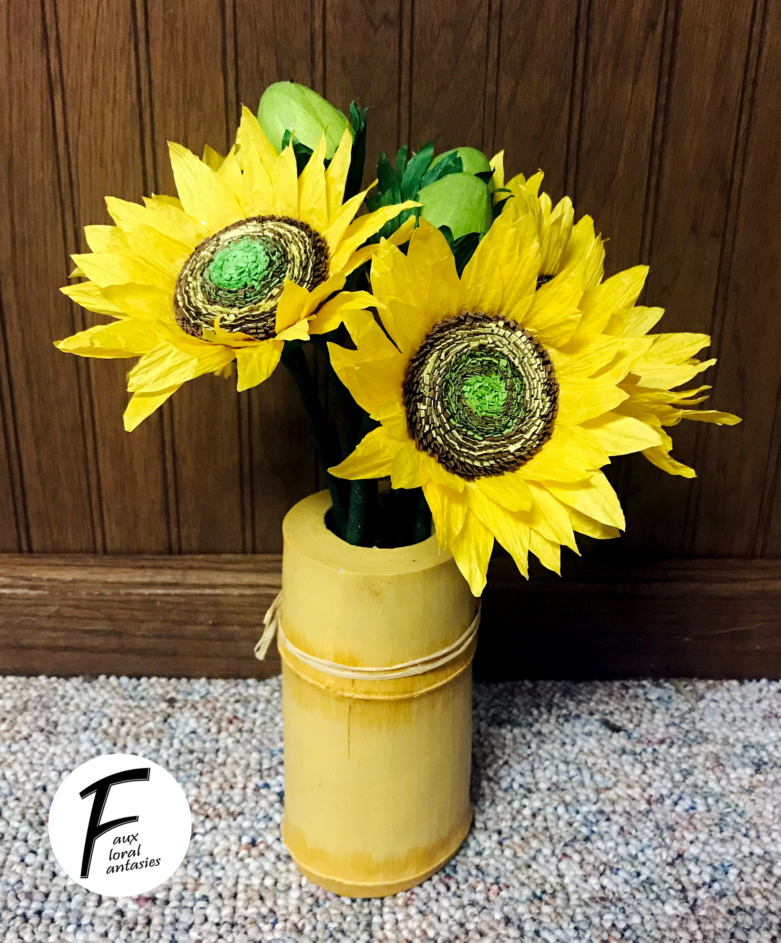 DIY Paper Flower Kit: Sunflower Bouquet | Set of 5 Flowers and 3 Buds ...