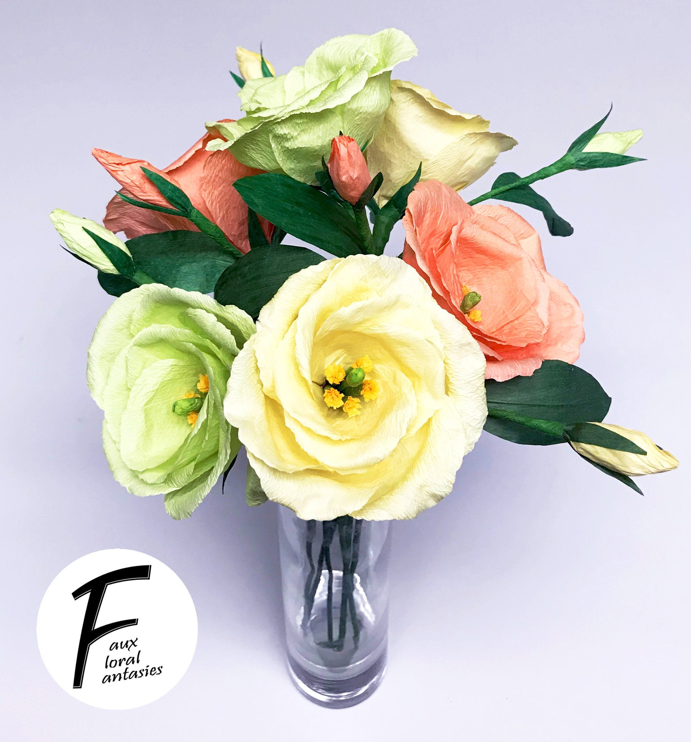 DIY Paper Flower Kit: 3" Lisianthus Bouquet | Set of 6 Flowers | Gift ...