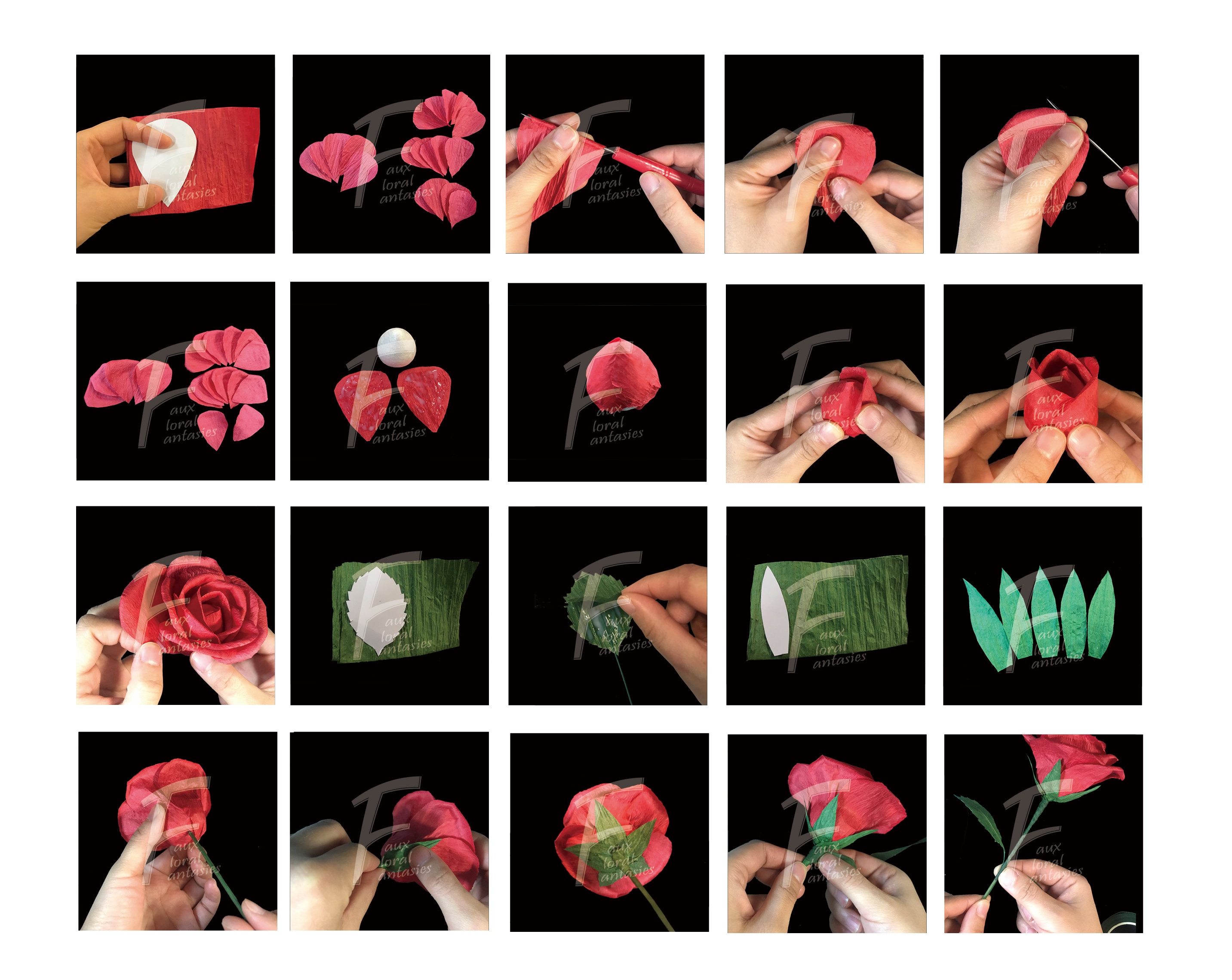 DIY Paper Flower Kit: 3" Rose Bouquet | Set of 6 Flowers | Gift for ...