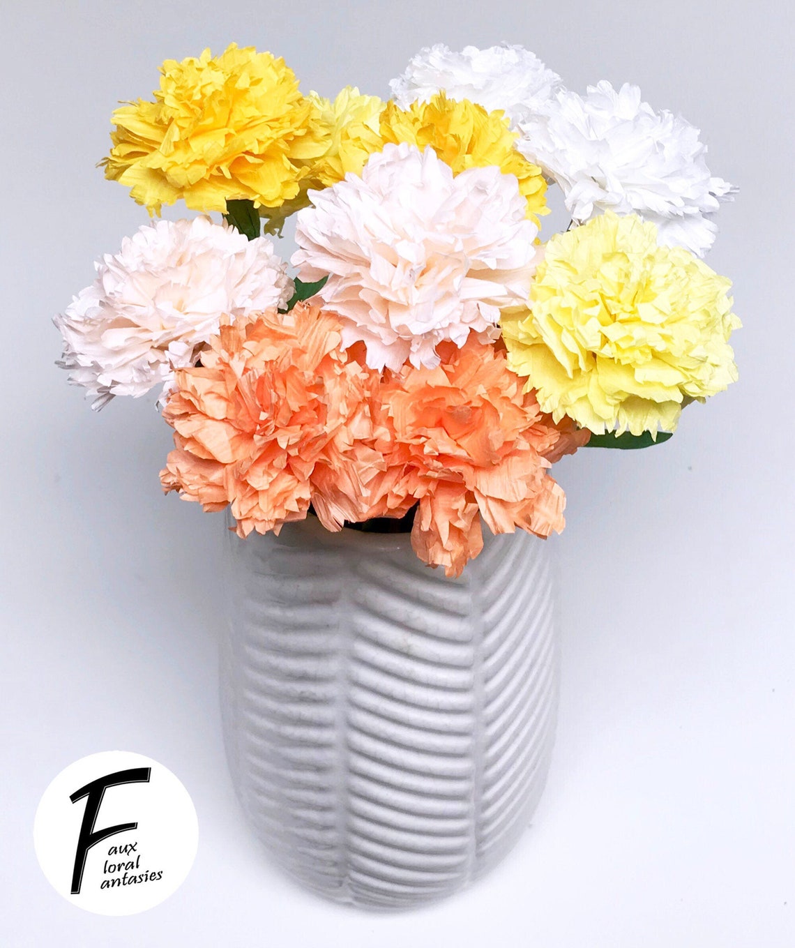 DIY Paper Flower Kit: Carnation Bouquet（5 Colors）| Set of 10 Flowers ...