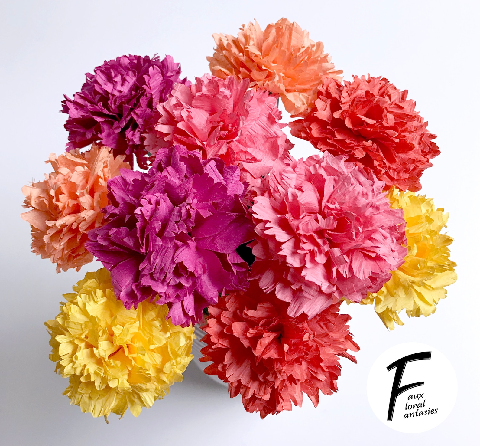 DIY Paper Flower Kit: Carnation Bouquet（5 Colors）| Set of 10 Flowers ...