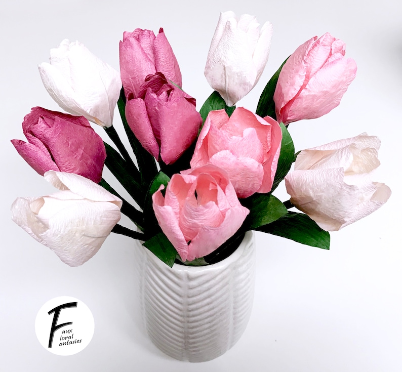 DIY Paper Flower Kit: Tulip Bouquet（3 Colors）| Set of 10 Flowers | Gift ...