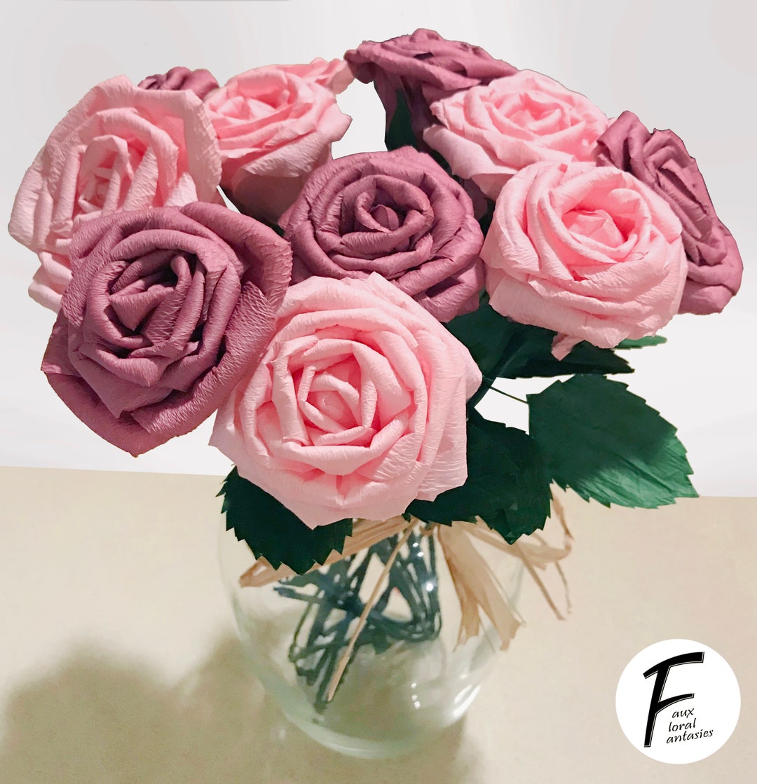 DIY Paper Flower Kit: 3" Rose Bouquet | Set of 6 Flowers | Gift for ...