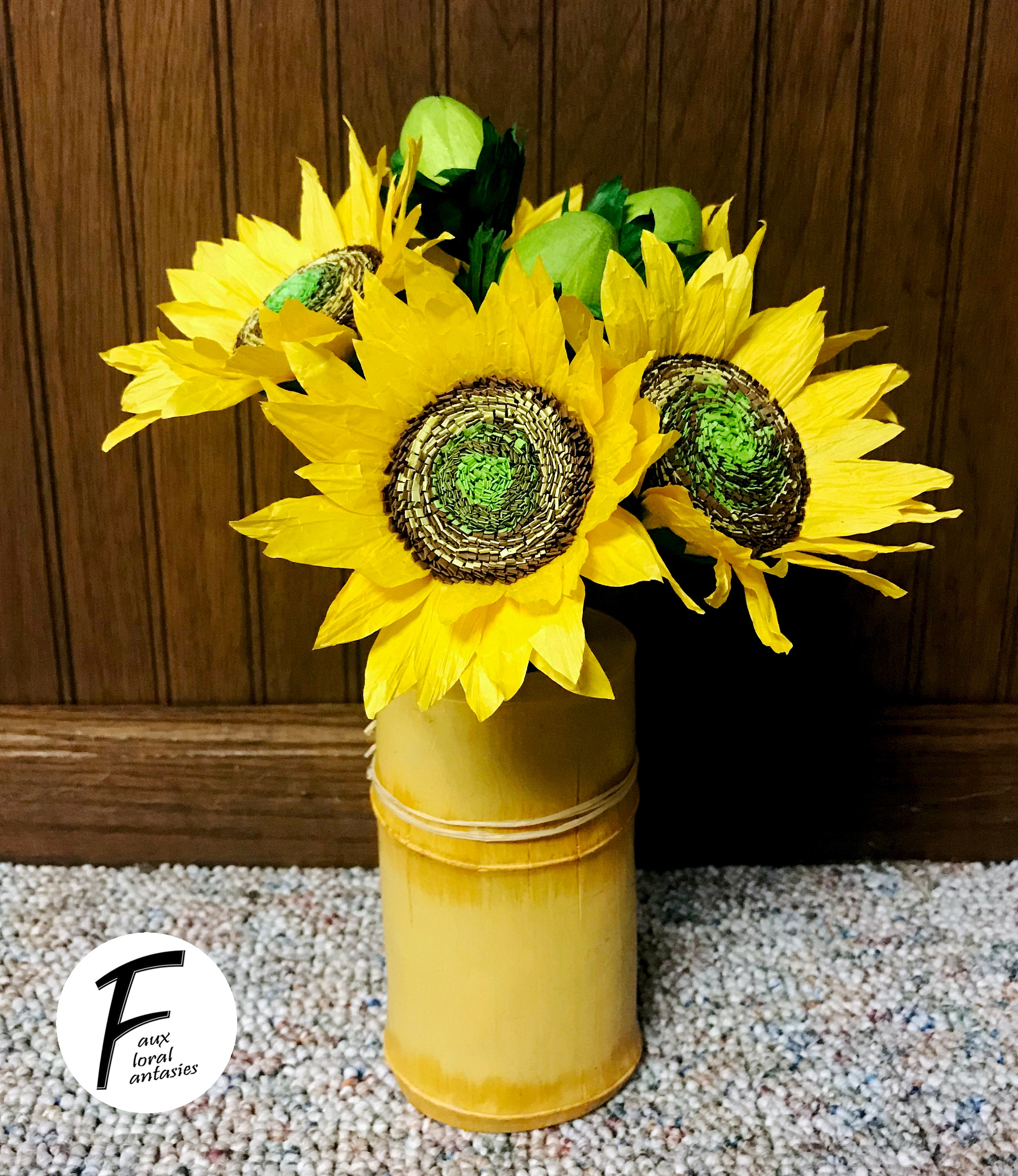 DIY Paper Flower Kit: Sunflower Bouquet | Set of 5 Flowers and 3 Buds ...