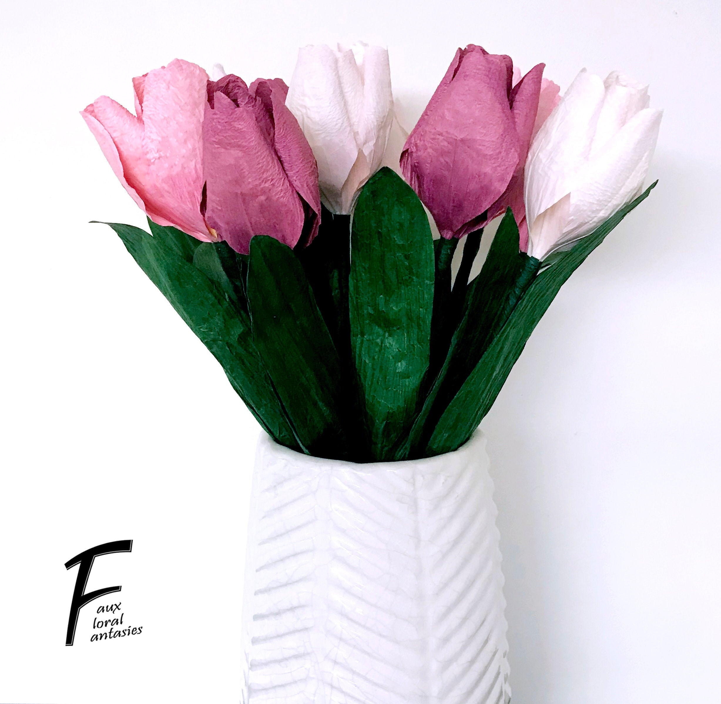 DIY Paper Flower Kit: Tulip Bouquet（3 Colors）| Set of 10 Flowers | Gift ...