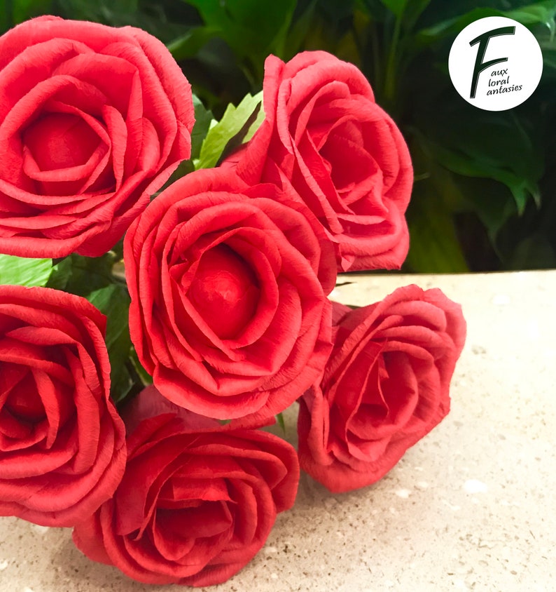 DIY Paper Flower Kit: 3" Rose Bouquet | Set of 6 Flowers | Gift for ...