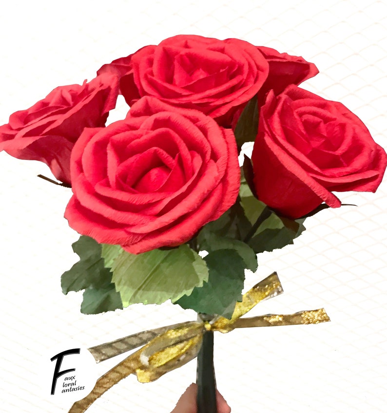 DIY Paper Flower Kit: 3" Rose Bouquet | Set of 6 Flowers | Gift for ...