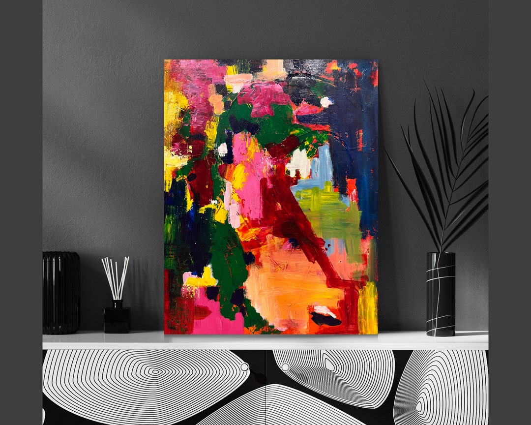 Indian Art Original Abstract Painting Indian Wall Art Handmade Colorful ...