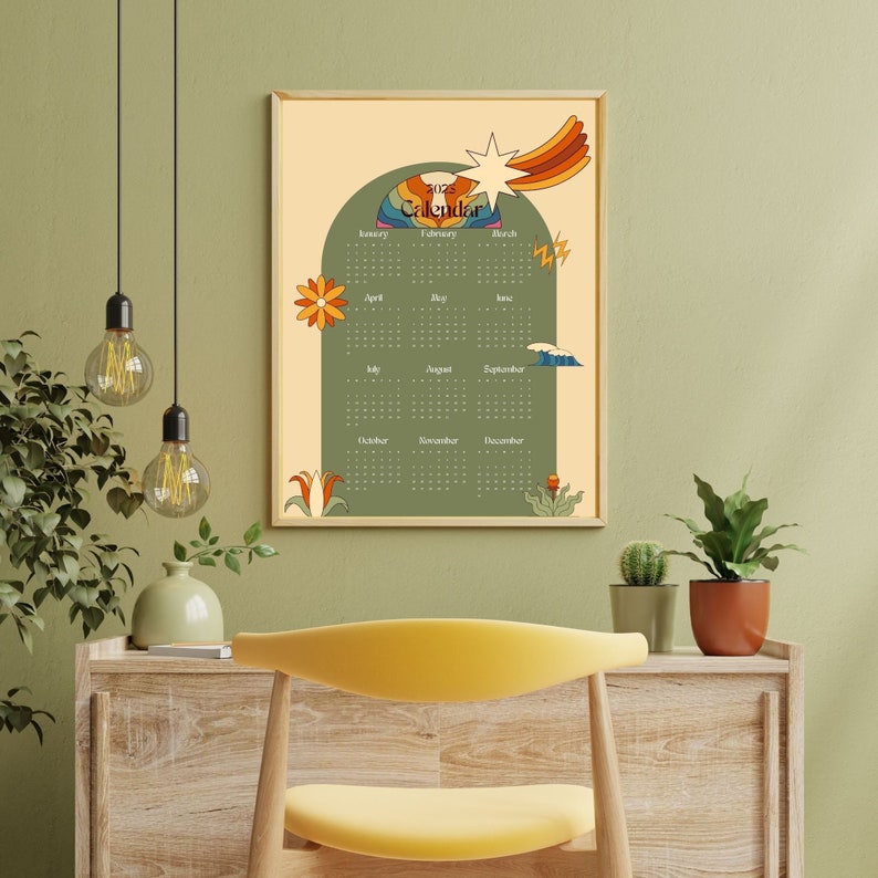 2023 Retro Calendar Poster Digital Download Wall Art - Etsy