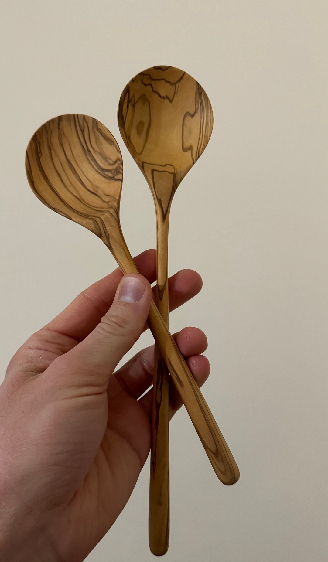 Olive Wood Crafted Spoon, Handmade Olivewood Spoon. Healthy Spoon, Nice ...