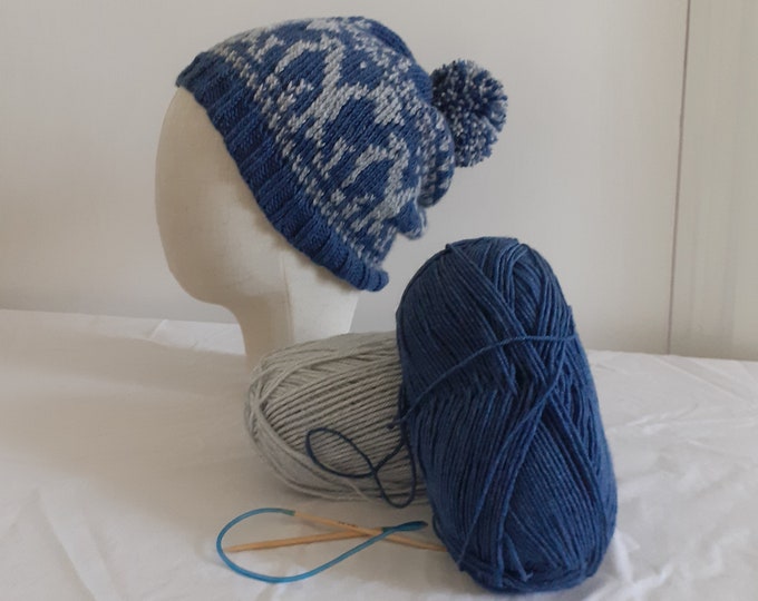 Puffin Hat PDF Knitting Pattern, Fair Isle Hat Easy Knit Pattern - Etsy UK