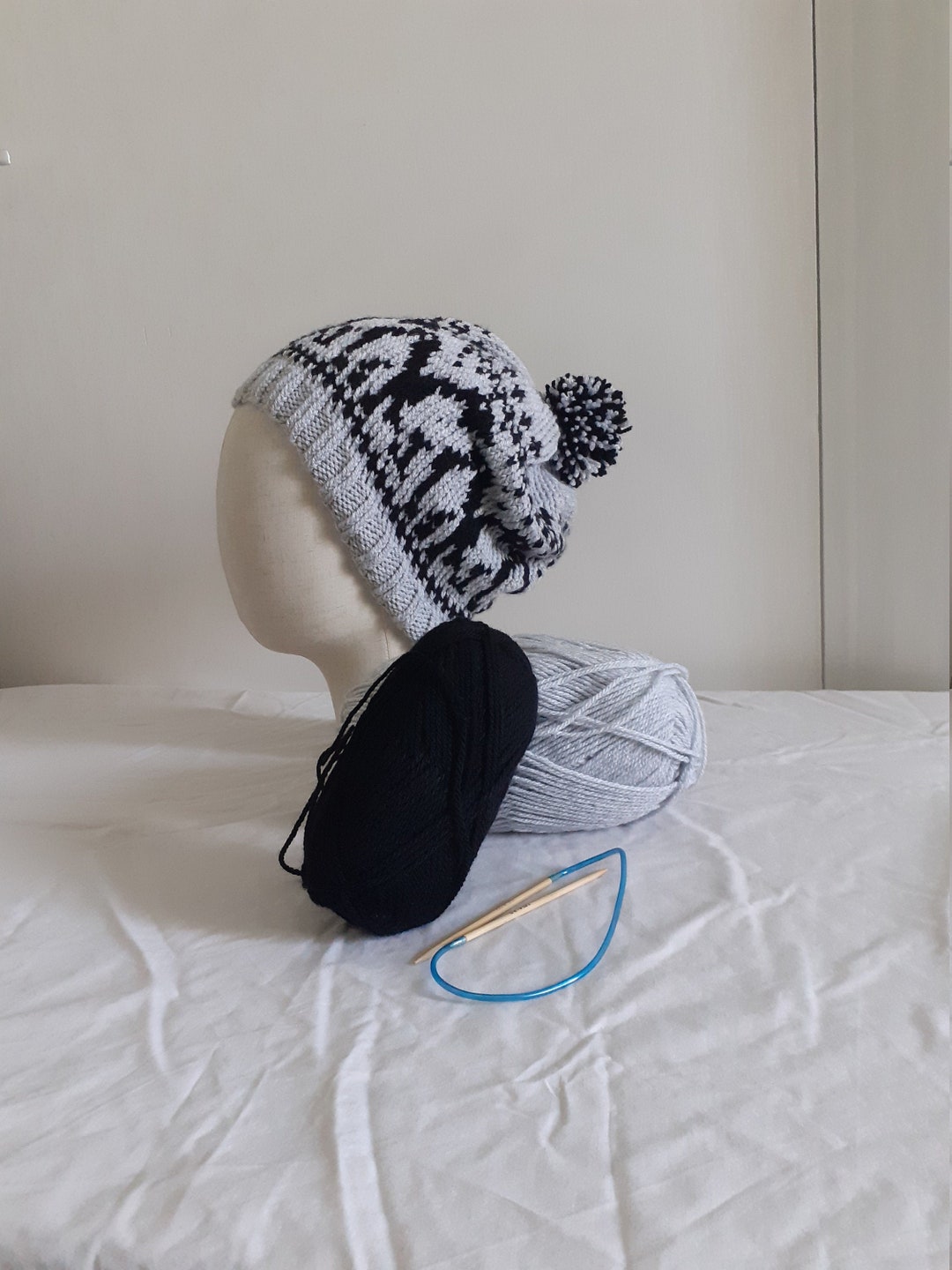 Penguin Hat PDF Knitting Pattern, Fair Isle Hat Easy Knit Pattern - Etsy