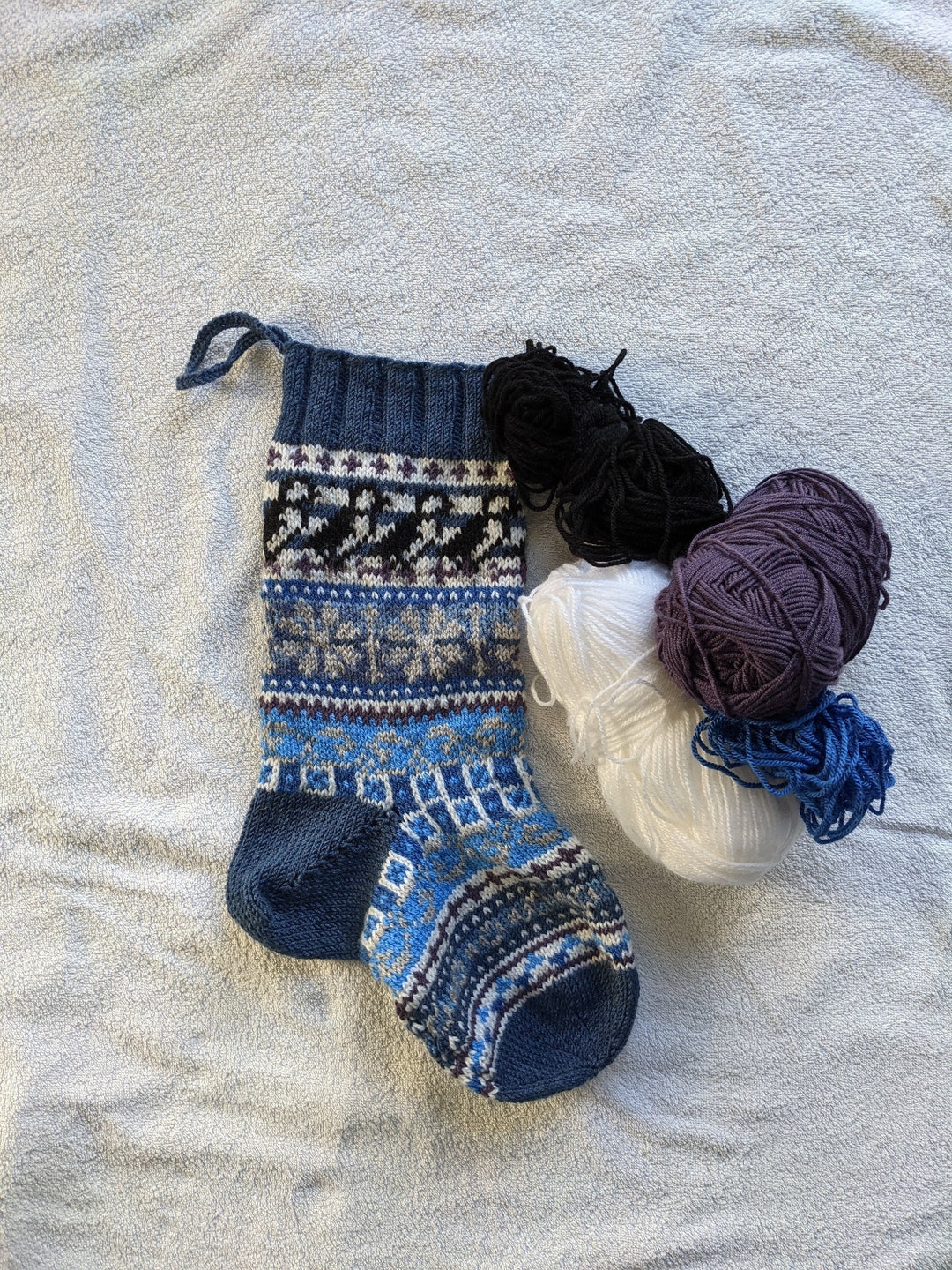 PDF Knitting Pattern Puffin Christmas Stocking, Fair Isle Puffin ...