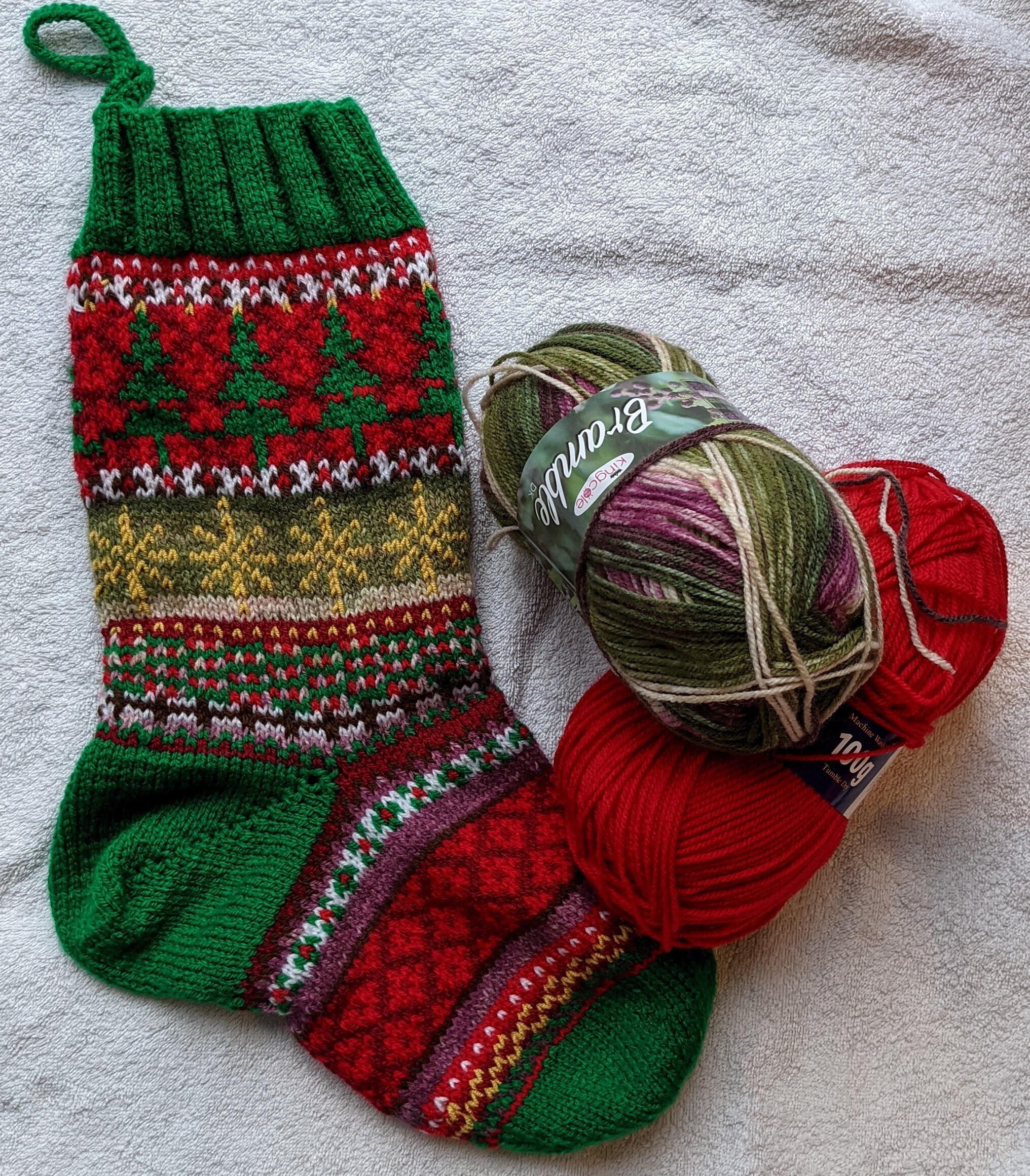 PDF Knitting Pattern Christmas Tree Stocking, Fair Isle Christmas ...