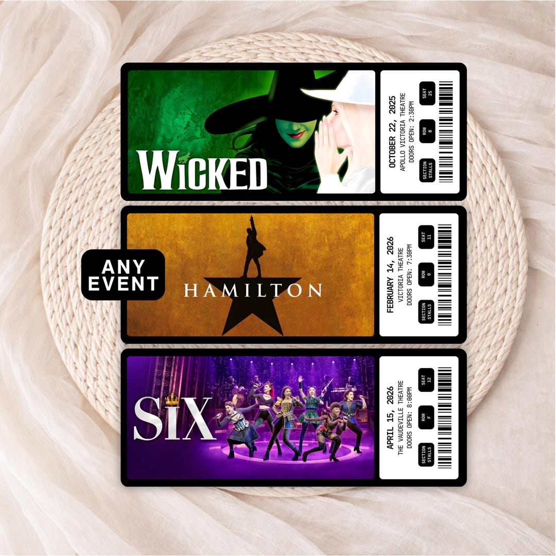 Event Gift Ticket, Concert, Musical, Souvenir, Memorabilia, Broadway ...