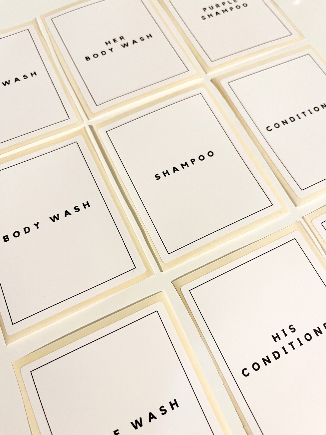 White Waterproof Bathroom Labels Pump Bottle Labels, Shampoo ...