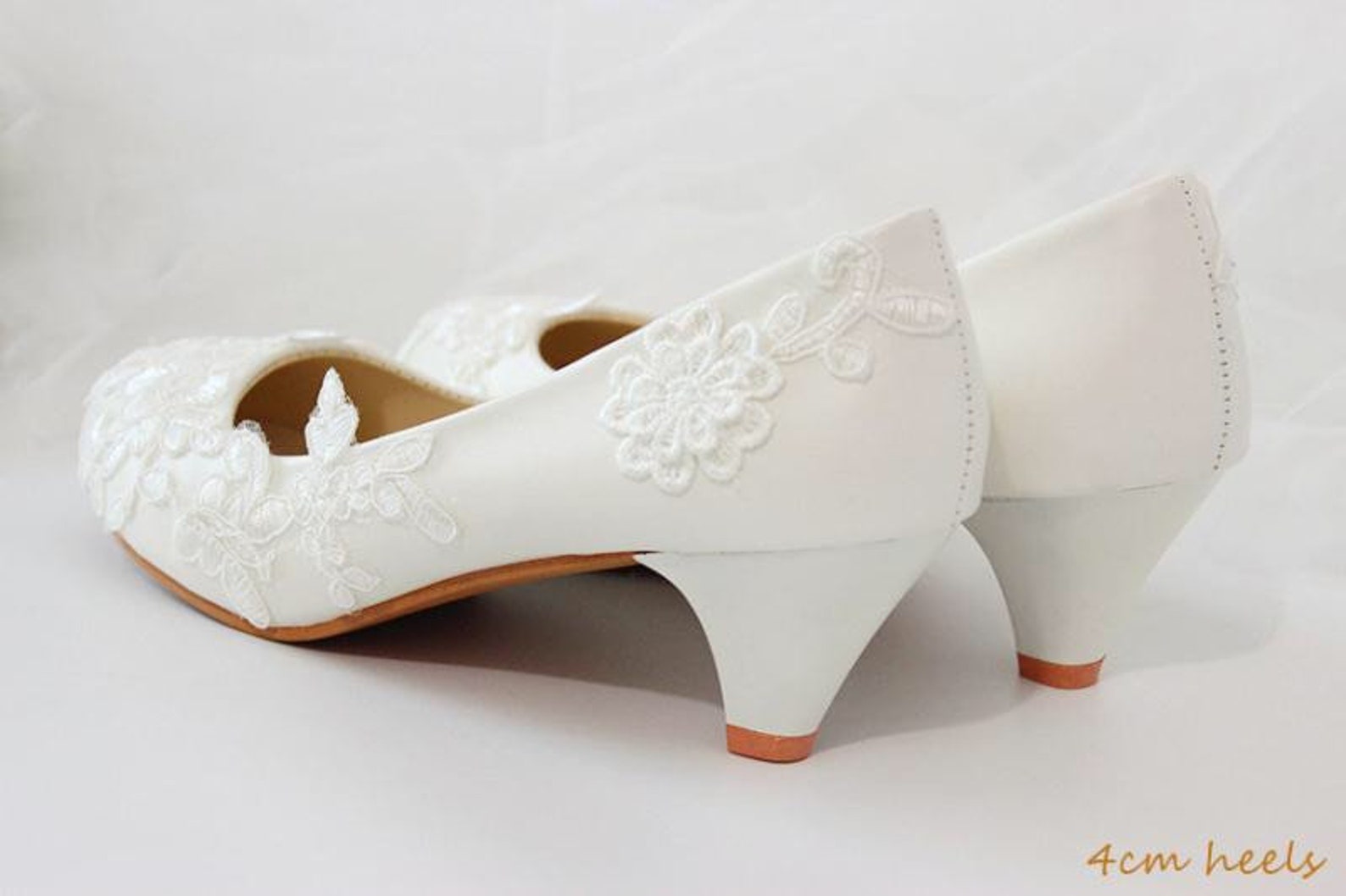 Wedding Shoes Bridal Shoes Low Heel Wedding Lace Pearl Shoes - Etsy