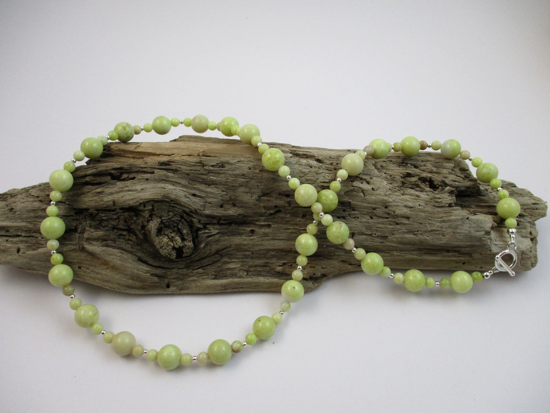 Lemon Jasper Sterling Silver Necklace Matching Earrings 10 20 30 ...