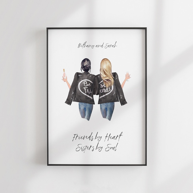 Best Friends Drawing - Etsy