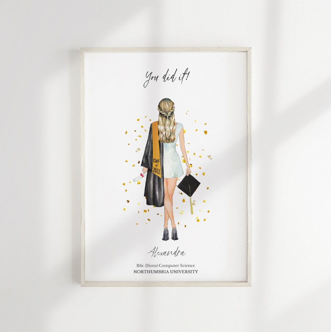 Personalised Graduation Print - Graduation Gift - Custom BFF Gift ...