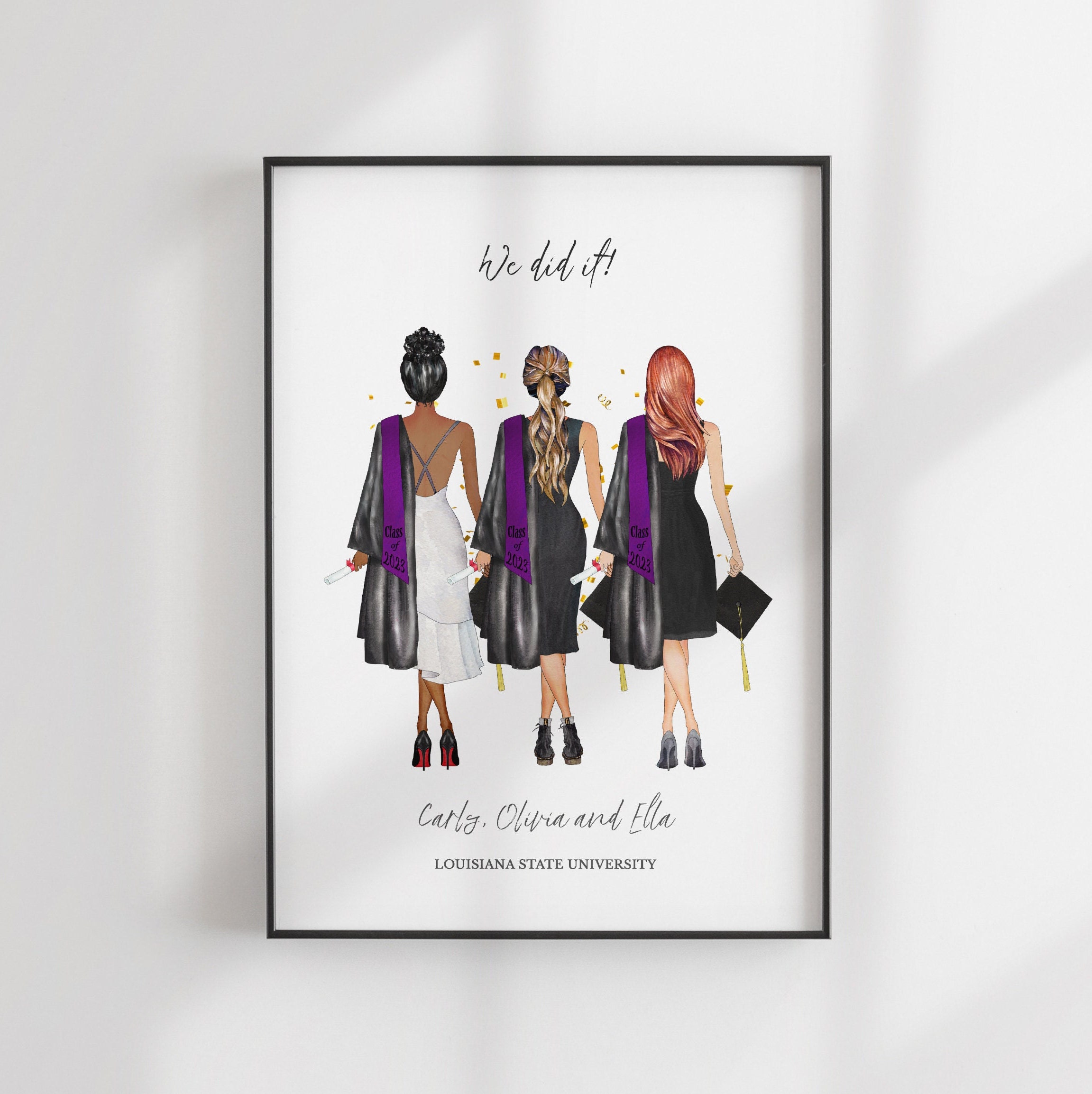 Personalised Graduation Gift - Graduation Print - Custom BFF Gift ...