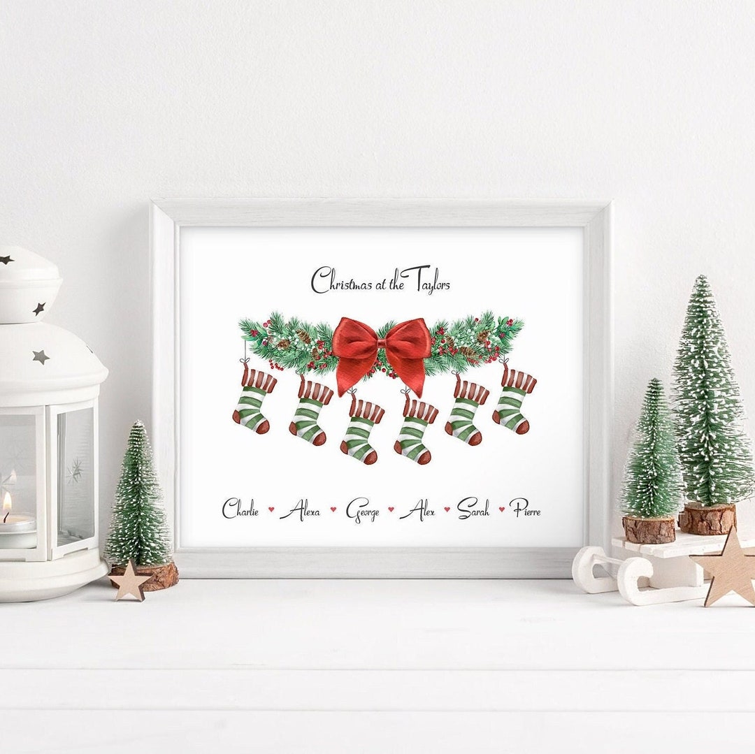 Stocking Family Portrait - Holiday Printable Print - Christmas Family ...