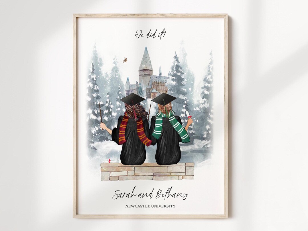 Personalised Graduation Gift - Wizard School Graduation Print - Custom ...