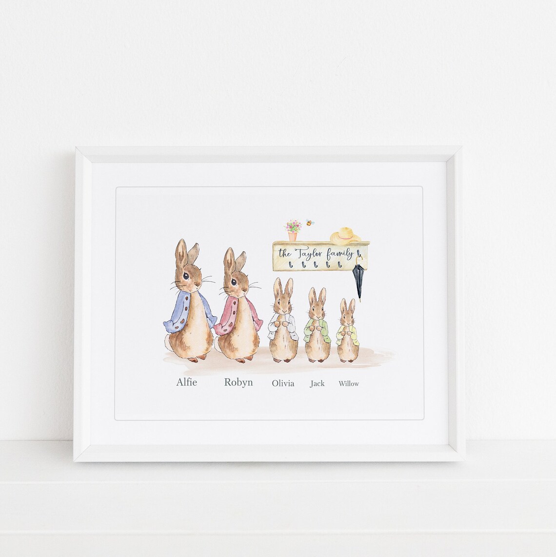 Peter Rabbit Family Portrait Personalised Print Family | Etsy